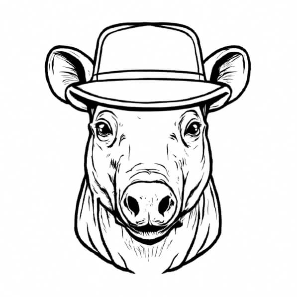 Descarga Ilustración de una vaca usando un sombrero fedora Páginas para ...