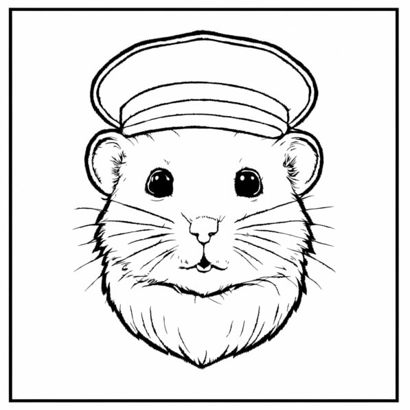 Download Hamster Captain Illustration Coloring pages Online - Creative ...