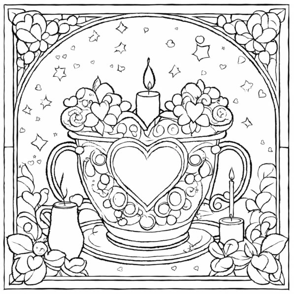 Download Decorative Cup Coloring Page Coloring pages Online - Creative ...