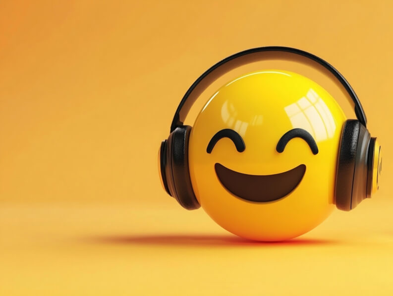 Download Happy Smiley Face with Headphones Backgrounds Online ...