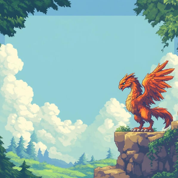 Download Majestic Phoenix in Pixel Art Style Backgrounds Online ...