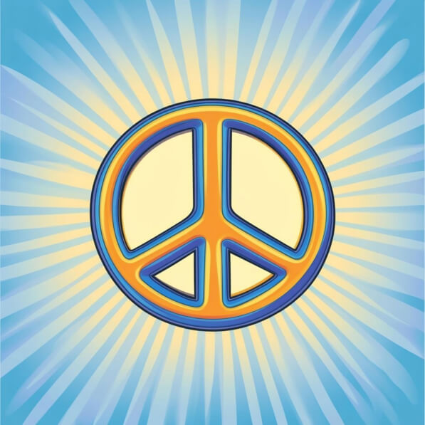Download Colorful Peace Symbol with Radiant Background Backgrounds ...