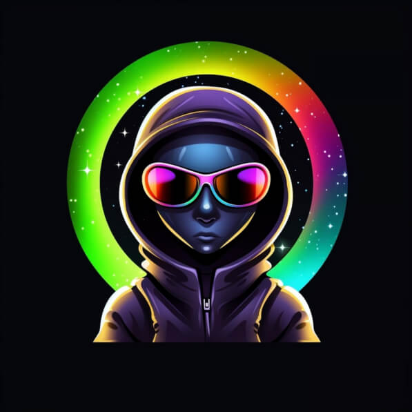 Download Stylized Alien with Sunglasses in Cosmic Background ...