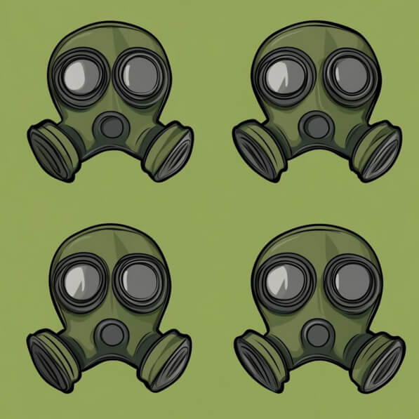 Baixe Padrão de Máscaras de Gás Verdes Padrões - Creative Fabrica