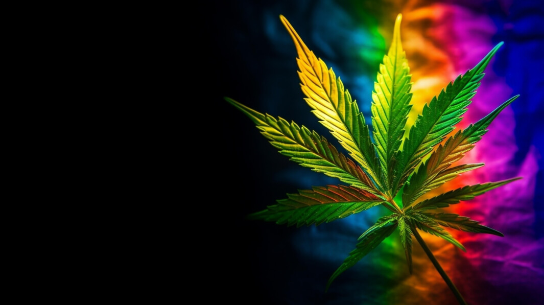 Download Colorful Cannabis Leaf on Abstract Background Backgrounds ...