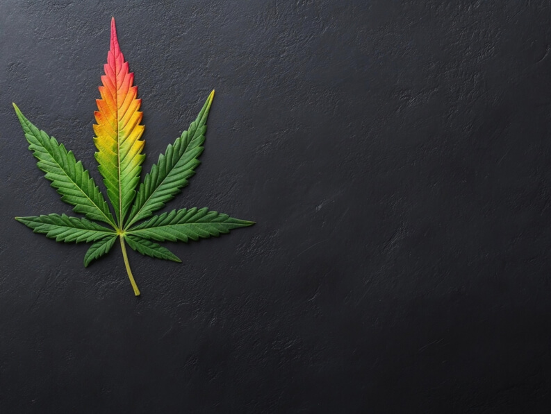 Download Vibrant Cannabis Leaf on Dark Background Backgrounds Online ...