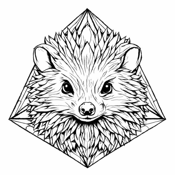 Download Stylized Hedgehog Illustration Coloring pages Online ...