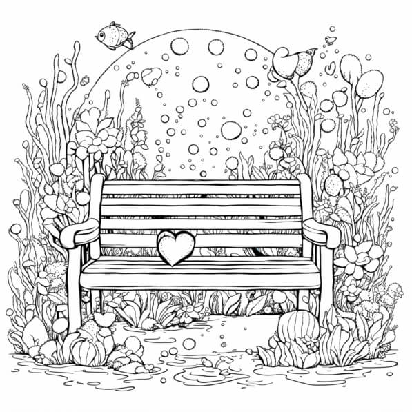 Download Whimsical Underwater Bench Coloring Page Coloring pages Online ...