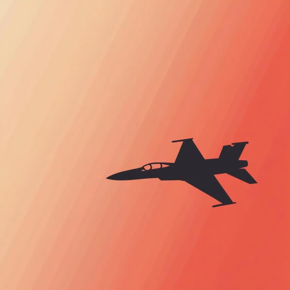 Download Silhouette of a Fighter Jet Against Gradient Background ...