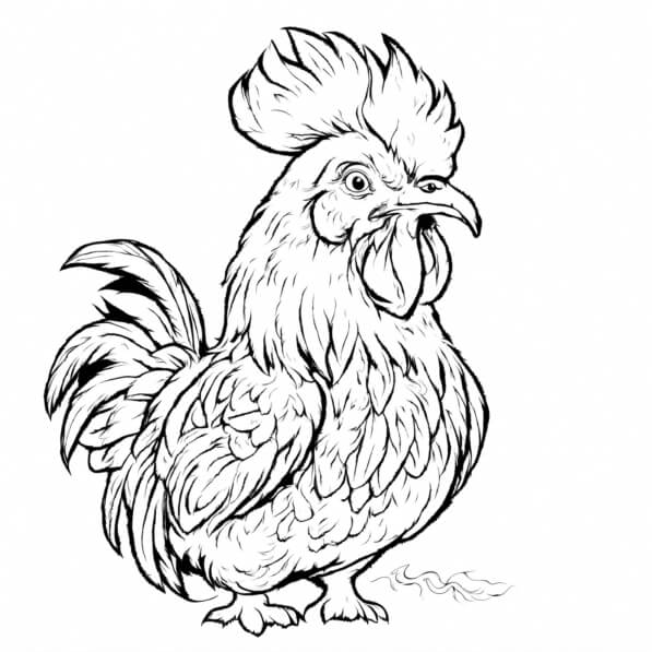 Download Stylized Chicken Illustration Coloring pages Online - Creative ...