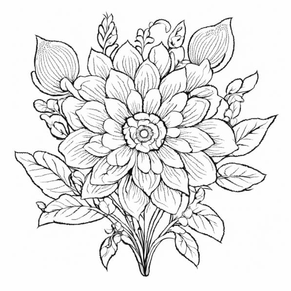 Download Intricate Floral Line Drawing Coloring pages Online - Creative ...