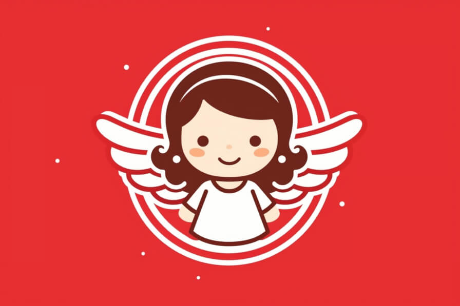 Download Cartoon Angel Character on Red Background Backgrounds Online ...