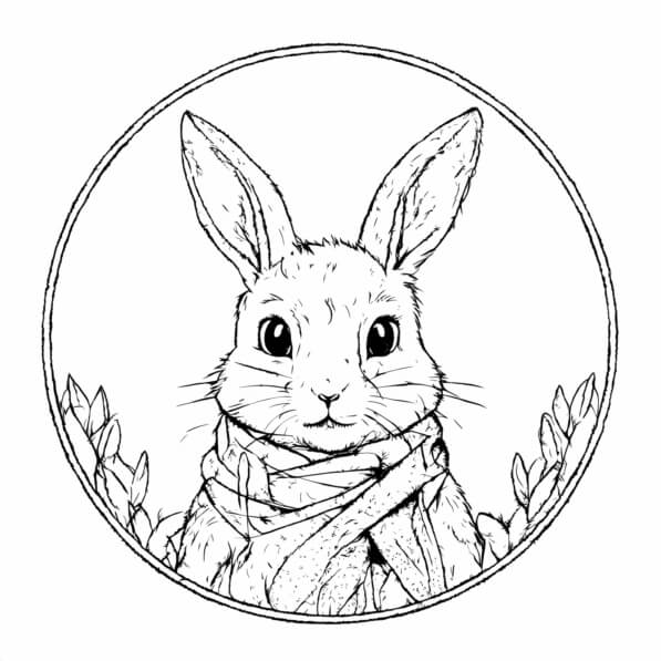 Download Whimsical Rabbit Illustration Coloring pages Online - Creative ...