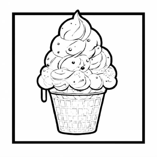 Download Soft-Serve Ice Cream Cone Illustration Coloring pages Online ...