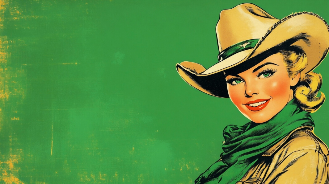 Download Vintage Cowboy Woman Illustration Backgrounds Online ...