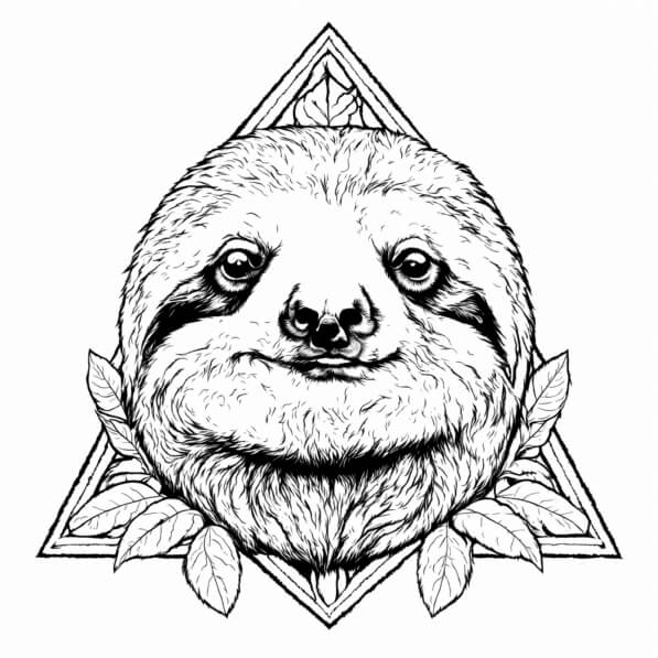 Download Intricate Sloth Illustration Coloring pages Online - Creative ...