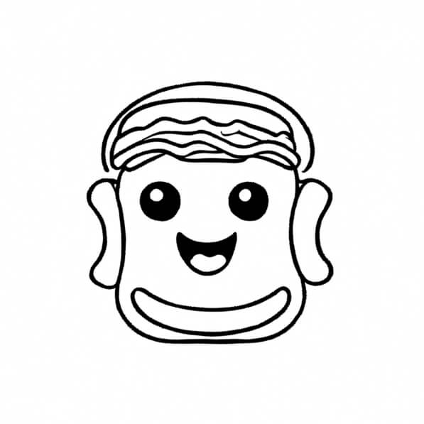Download Smiling Cartoon Monkey Character with Sandwich Headpiece ...