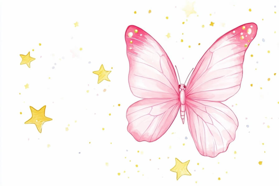 Download Illustration of a Pink Butterfly with Stars Backgrounds Online ...