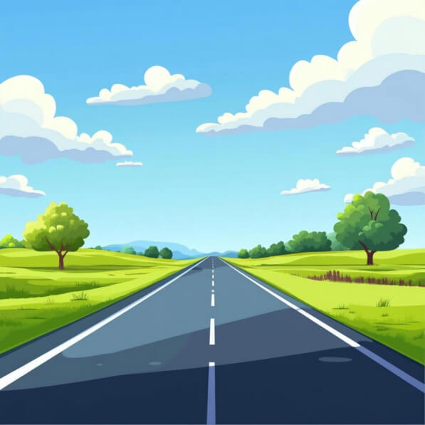 Baixe Cenário de Estrada Cênica com Céu Azul e Nuvens Backgrounds ...