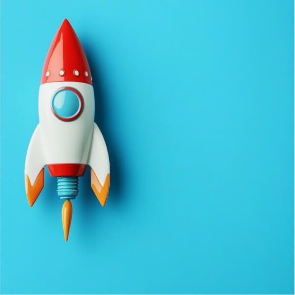 Download Colorful Toy Rocket on Blue Background Backgrounds Online ...