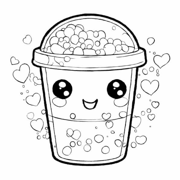 Download Cute Cartoon Drink Cup Coloring pages Online - Creative Fabrica