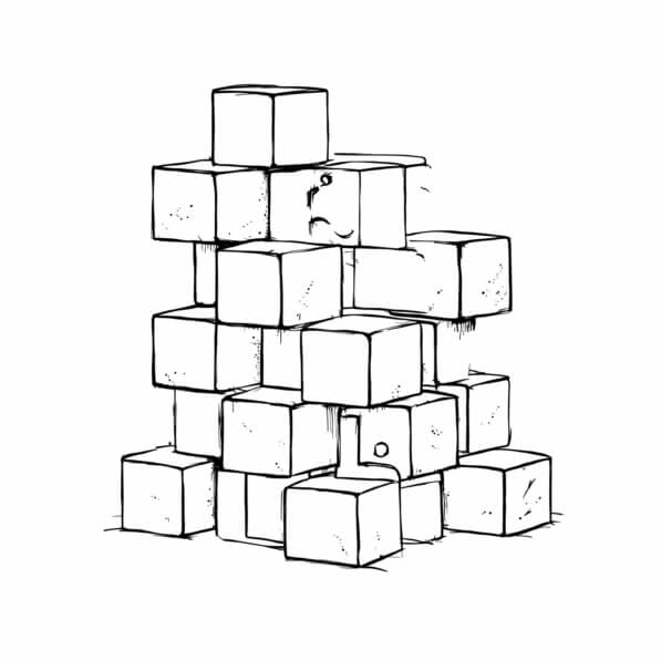 Download Whimsical Stack of Cubes with Face Coloring pages Online ...