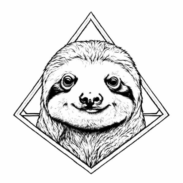 Download Stylized Sloth Illustration Coloring pages Online - Creative ...