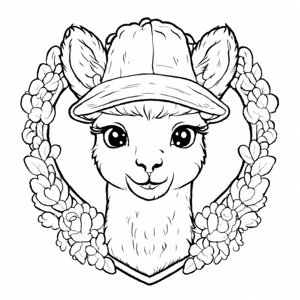 Descarga Ilustración de llama linda para colorear Páginas para colorear ...