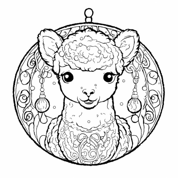 Descarga Ilustración de llama linda para colorear Páginas para colorear ...