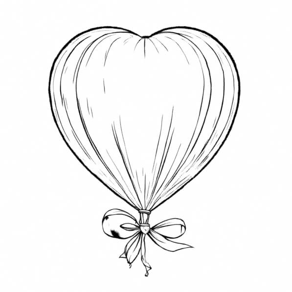 Download Heart-Shaped Balloon Illustration Coloring pages Online ...