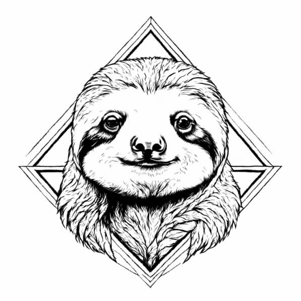 Download Stylized Sloth Illustration Coloring pages Online - Creative ...