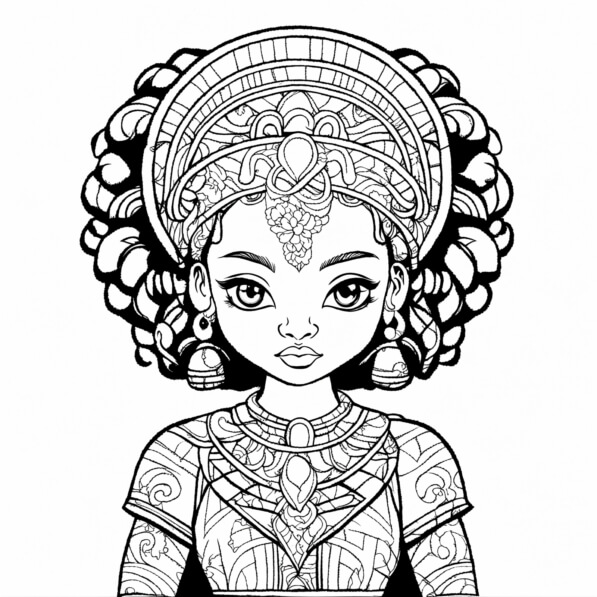 Download Ornate Character Illustration Coloring pages Online - Creative ...