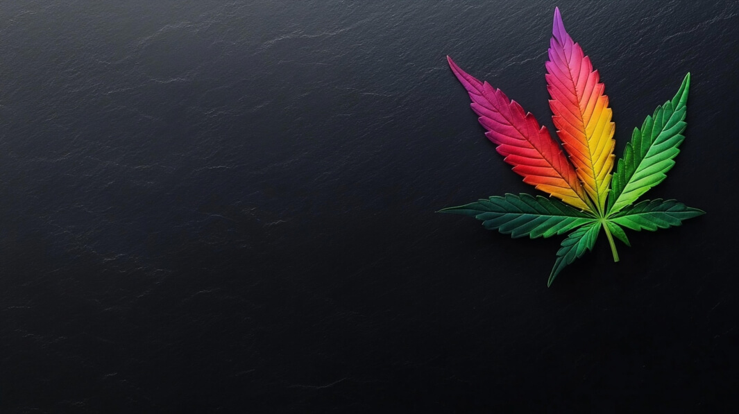 Download Colorful Cannabis Leaf on Dark Background Backgrounds Online ...