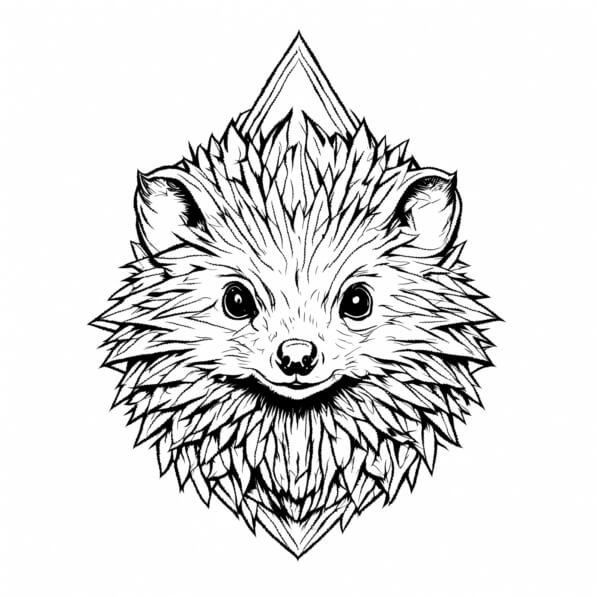 Download Stylized Hedgehog Illustration Coloring pages Online ...