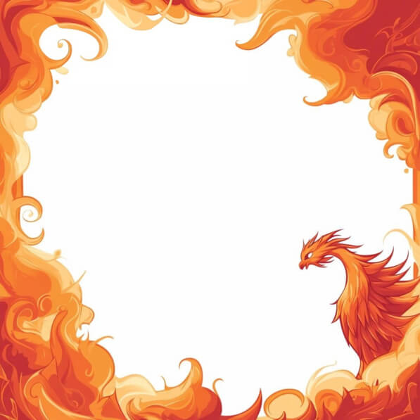 Download Phoenix Illustration with Flame Border Backgrounds Online ...