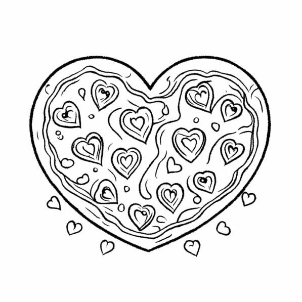 Descarga Diseño de corazón con corazones más pequeños para colorear ...