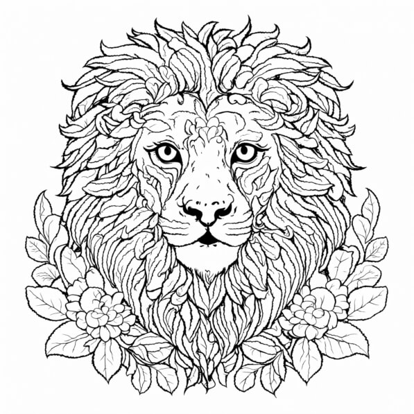 Download Intricate Lion Illustration Coloring pages Online - Creative ...