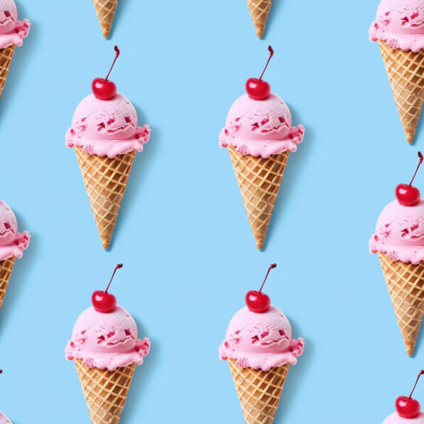 Download Pattern of Ice Cream Cones with Pink Strawberry Ice Cream and ...