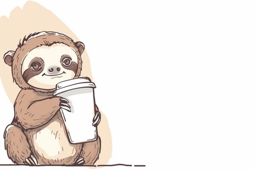 Download Cartoon Sloth with Coffee Cup Backgrounds Online - Creative ...