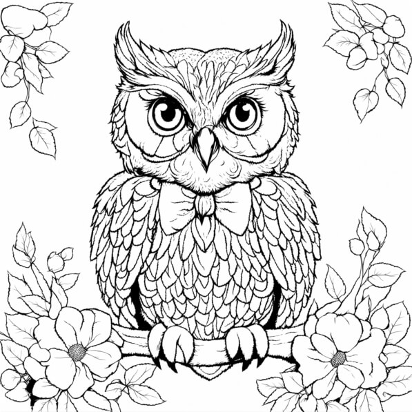 Download Whimsical Owl Illustration Coloring pages Online - Creative ...