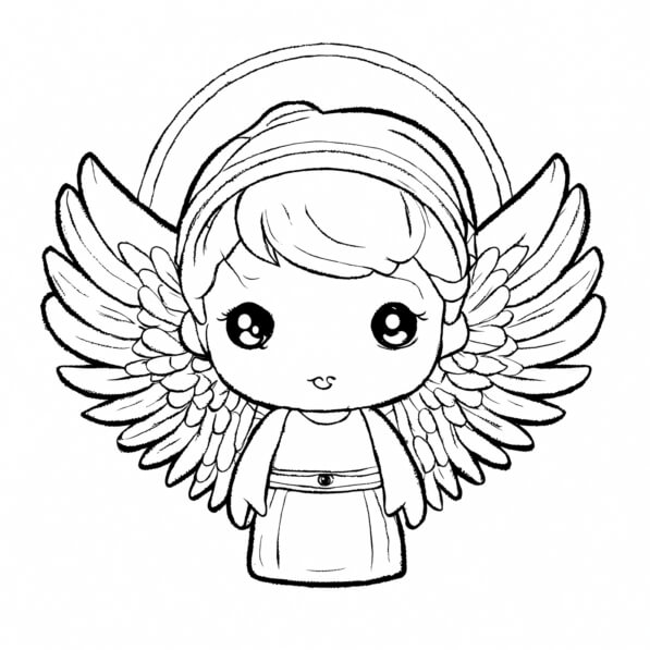 Download Cute Cartoon Angel Character Coloring pages Online - Creative ...