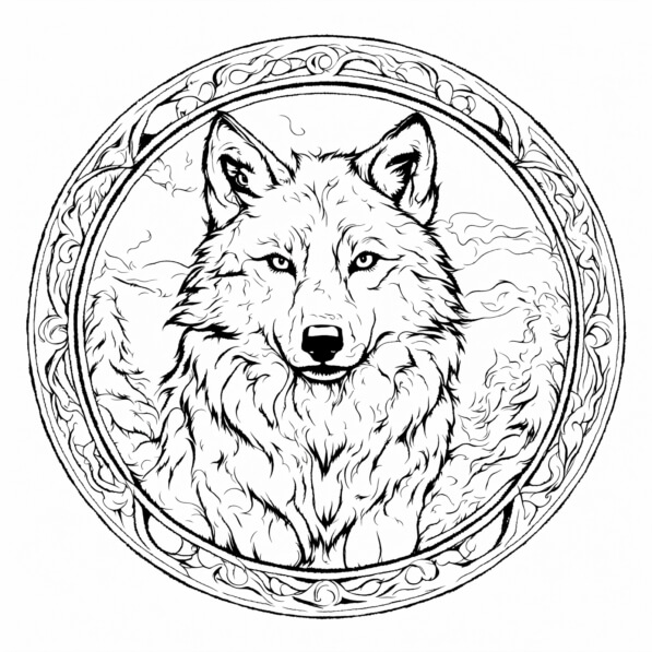 Descarga Ilustración Intrincada de Lobo Páginas para colorear En Línea ...