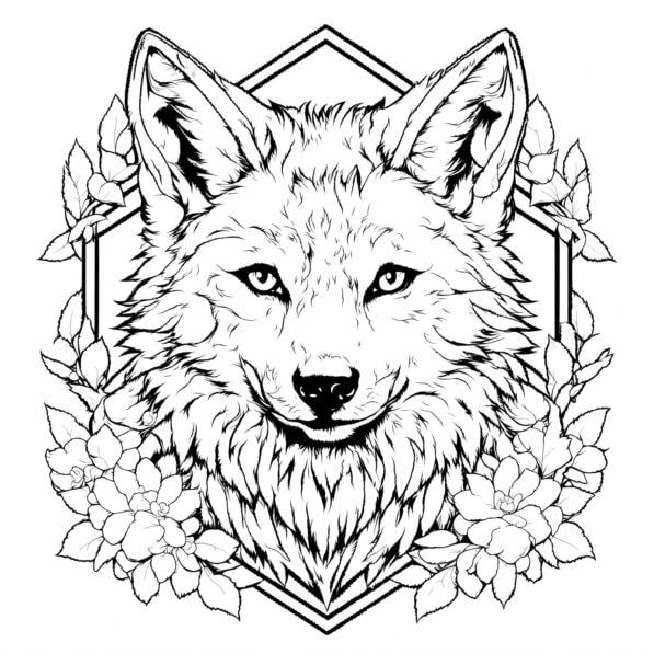 Télécharger Illustration complexe de renard avec des éléments floraux ...