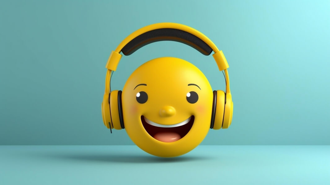 Download Cheerful Smiley Face with Headphones Backgrounds Online ...
