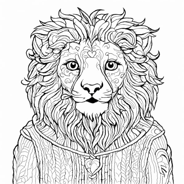 Download Intricate Lion Illustration Coloring pages Online - Creative ...