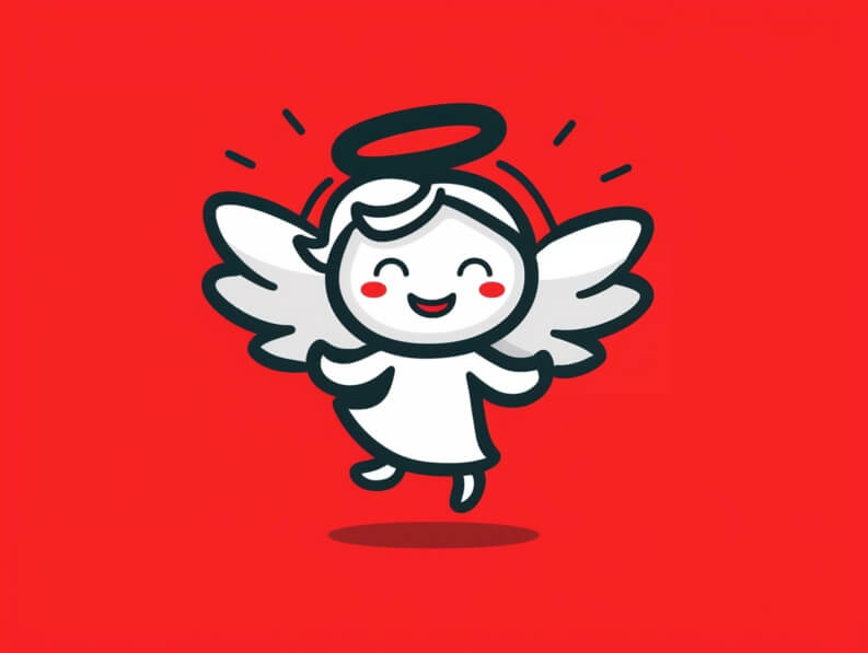 Download Cartoon Angel Character on Red Background Backgrounds Online ...