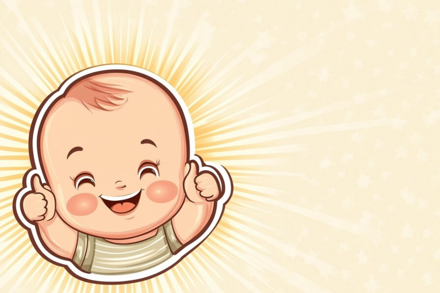 Download Cheerful Cartoon Baby Giving Thumbs Up Backgrounds Online ...