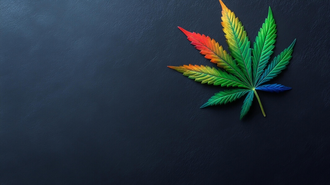 Download Colorful Marijuana Leaf on Dark Background Backgrounds Online ...