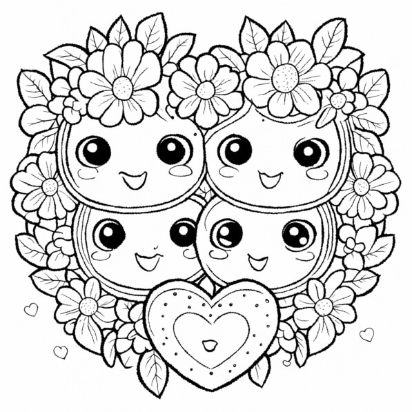Download Cute Floral Character Illustration Coloring pages Online ...
