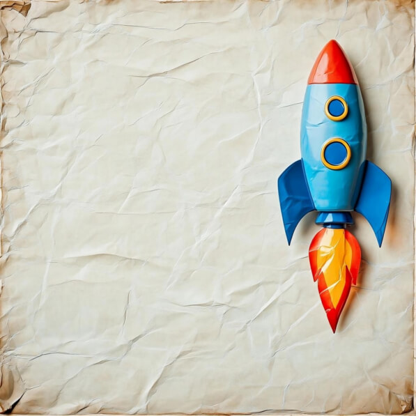 Download Colorful Toy Rocket on Aged Paper Background Backgrounds ...